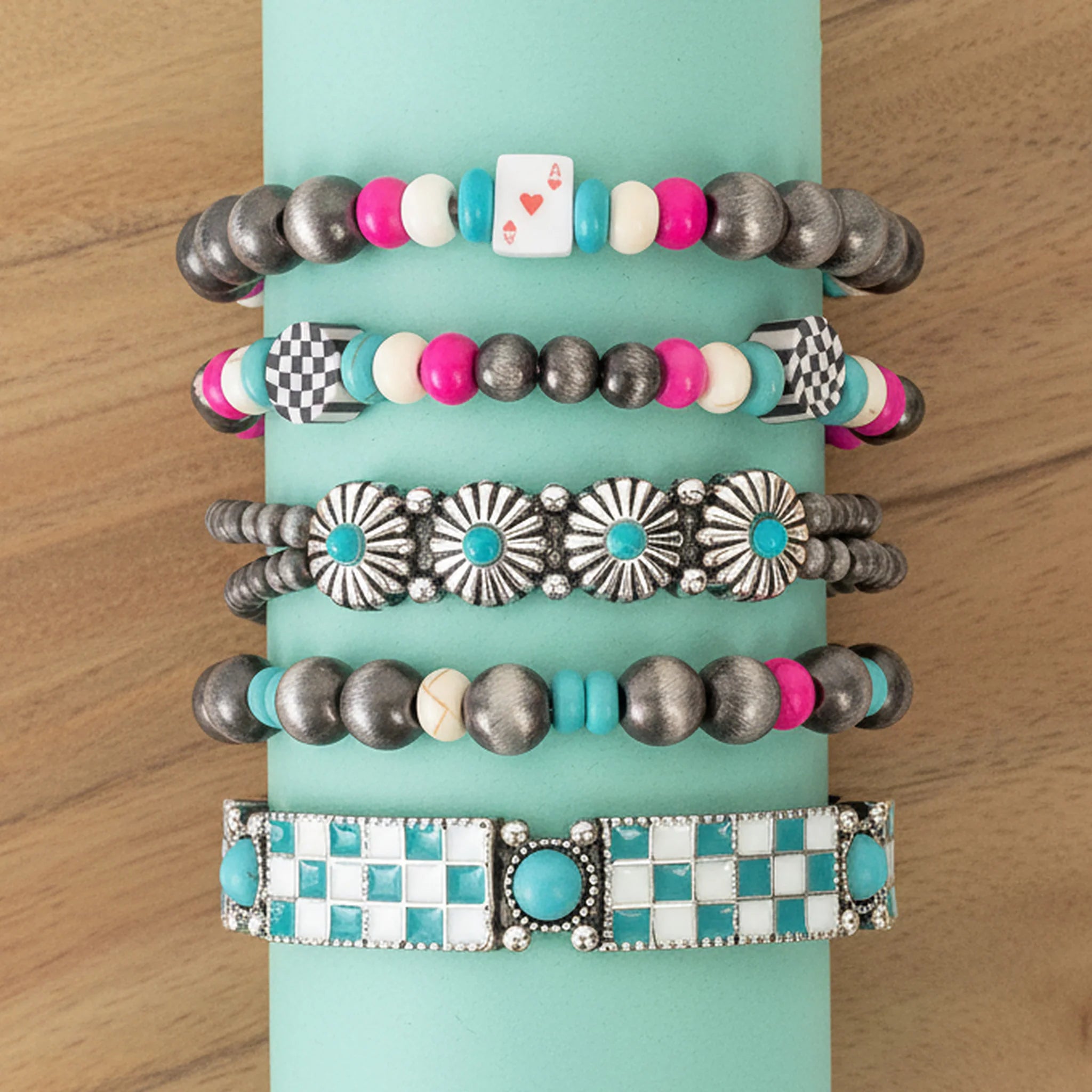 Checkered Stacked Bracelet Set – Trixie's Boutique